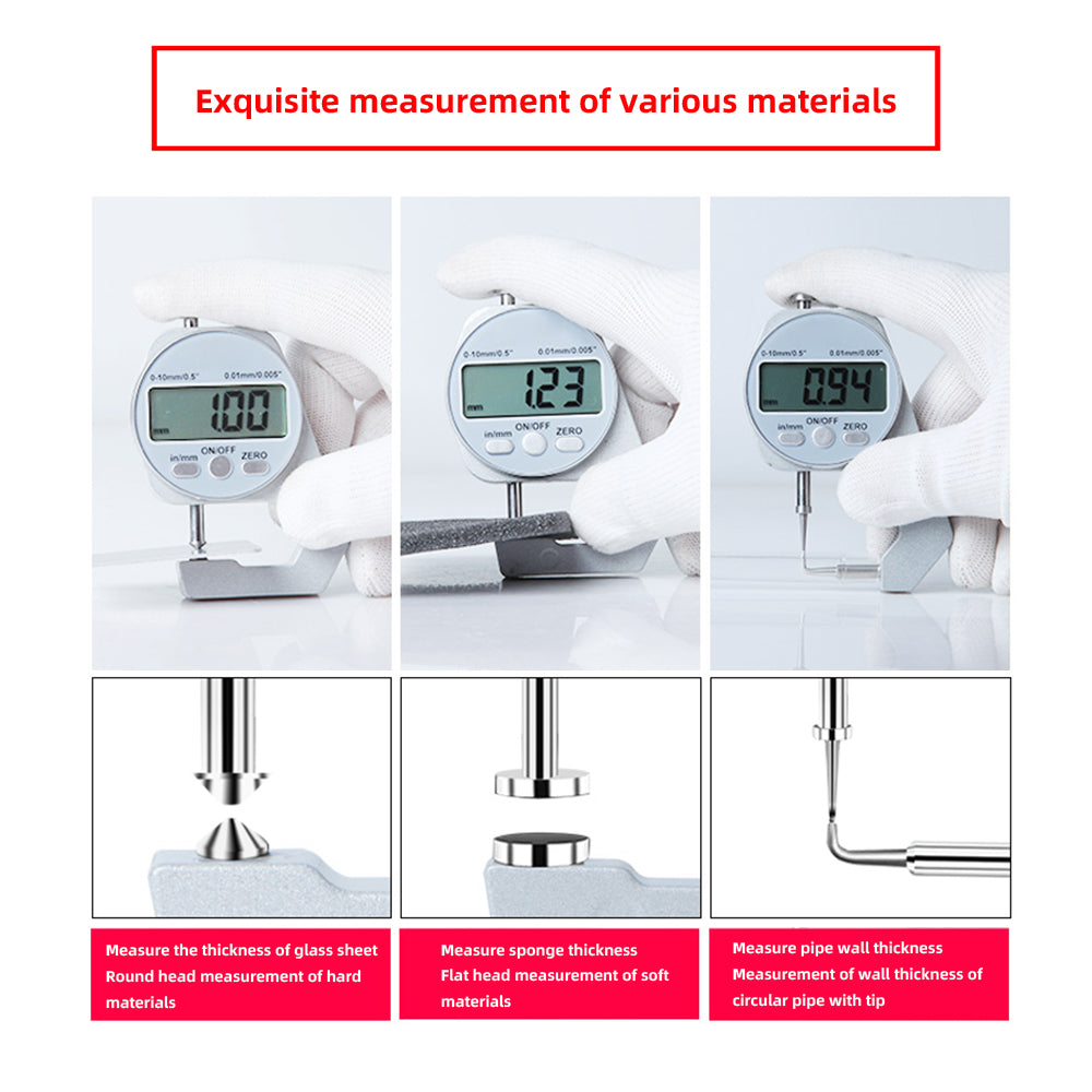 LCD 0-10mm Electronic Digital Thickness Gauge Micrometer Measure Tool ...